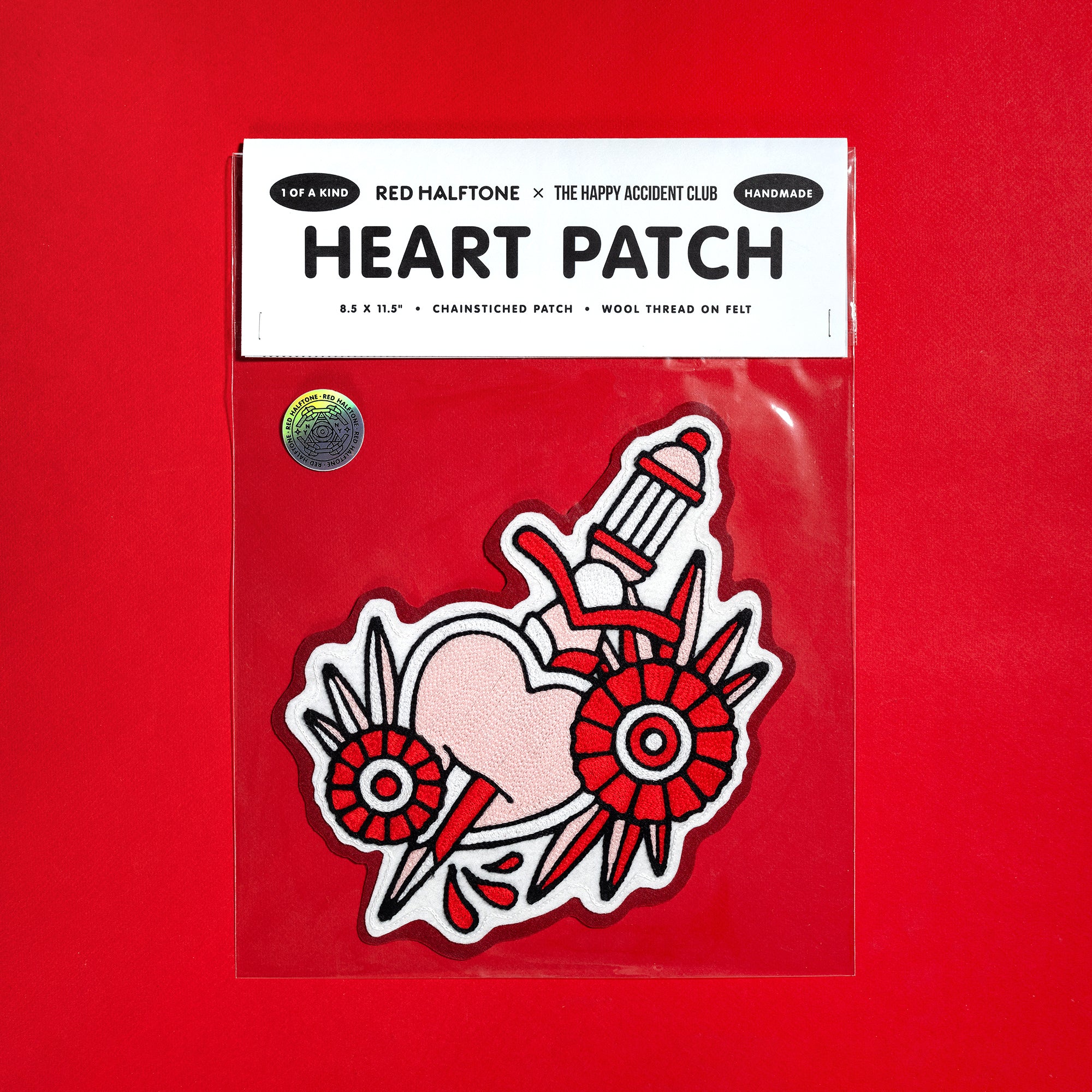 Red Halftone x The Happy Accident Club Oversized Heart Patch – Red ...