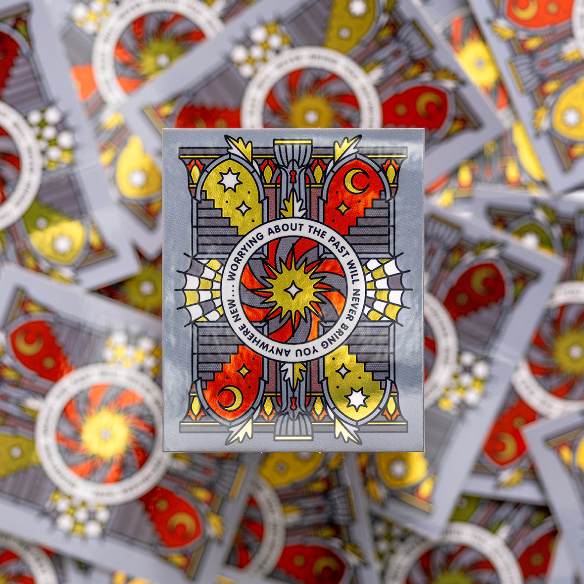 The Past Metallic Sticker – Red Halftone LLC